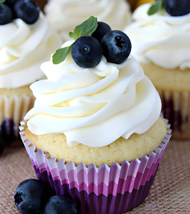 Blueberry Vanilla Cupcakes, 9 Cupcakes - Flowershop.ae