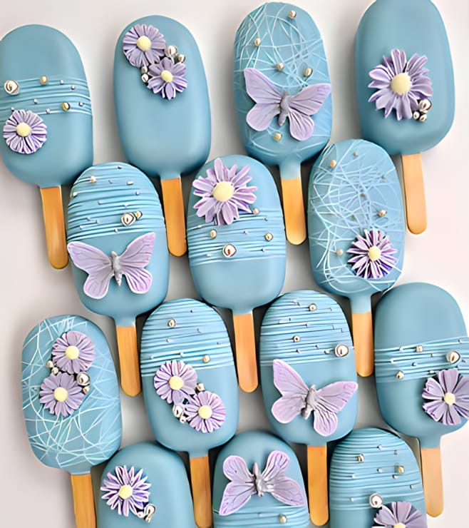 Butterfly Oasis Cakesicles, 12 Cakesicles - Flowershop.ae